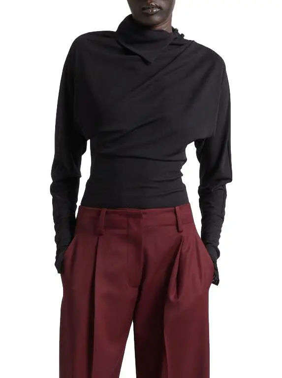 Proenza Schouler Golda Jersey Top - Black
