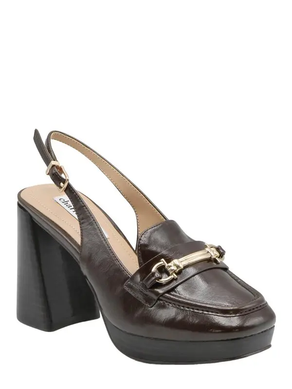 CHARLES DAVID Nicko Faux Leather Slingback Pump - Dk Brown-sm