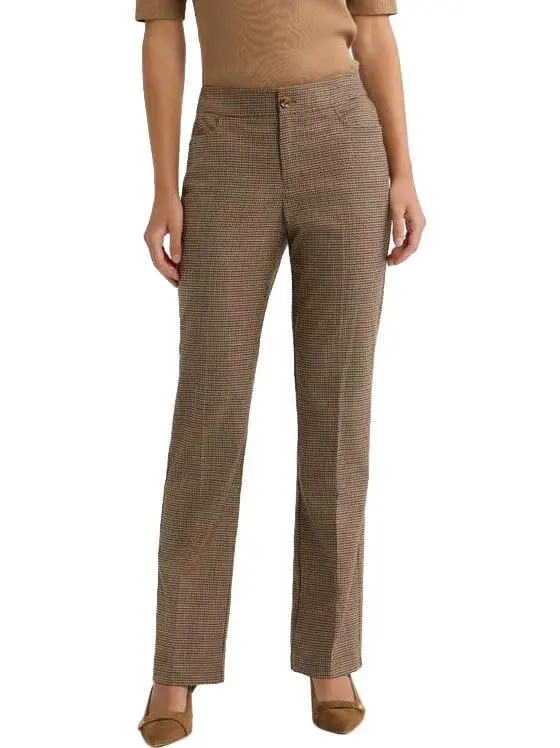 Anne Klein Mini Houndstooth Pants - Vicuna Multi