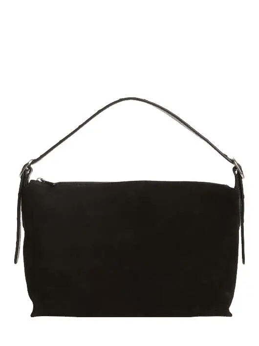 Vince Vivian Stud Suede Shoulder Bag - Black