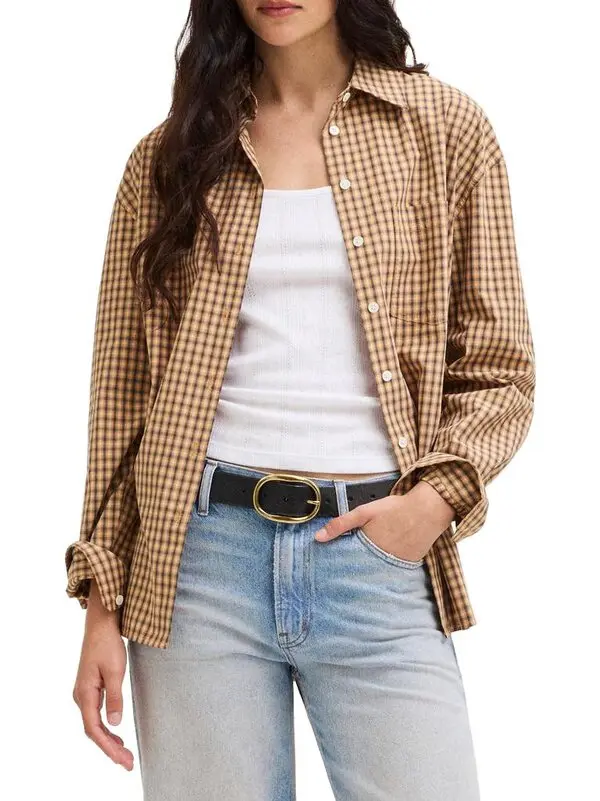 Madewell The Easy Poplin Shirt - Yellow Shadow Check