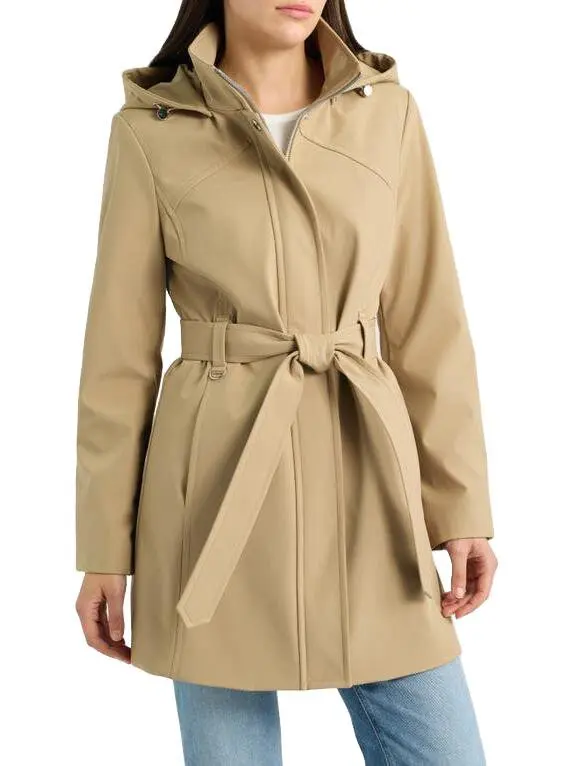 London Fog Belted Stadium Trench Coat - Khaki