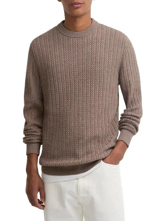 Barbour Herringbone Knit Crewneck Sweater - Stone
