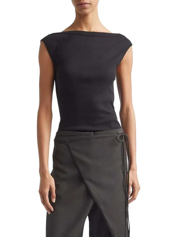 ST. AGNI Organic Cotton Ballerina Top - Jet Black