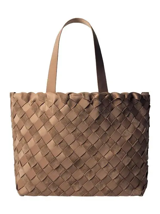NAGHEDI Como Medium Striped Woven Tote - Canyon