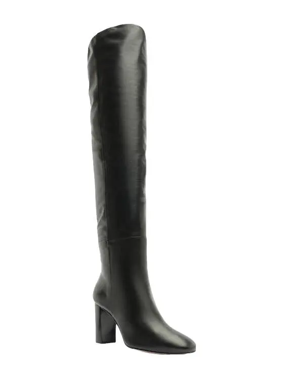 ALEXANDRE BIRMAN Anna Slouch Knee High Leather Boot - Black