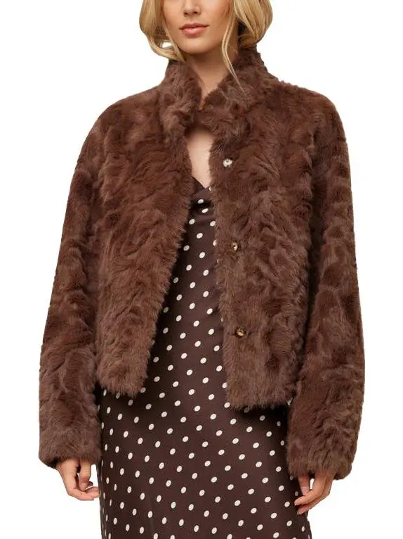 Fifteen Twenty Mackenzie Reversible Faux Fur Coat - Wood