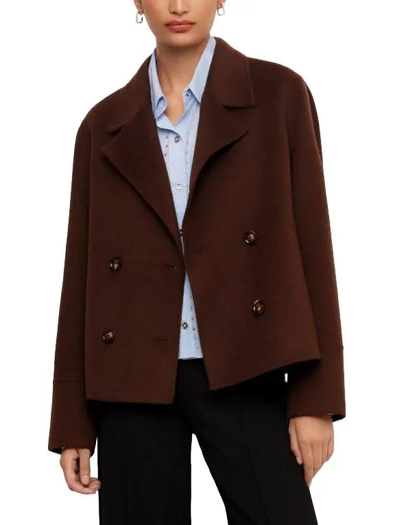 Fifteen Twenty Naomi Cropped Peacoat - Wood