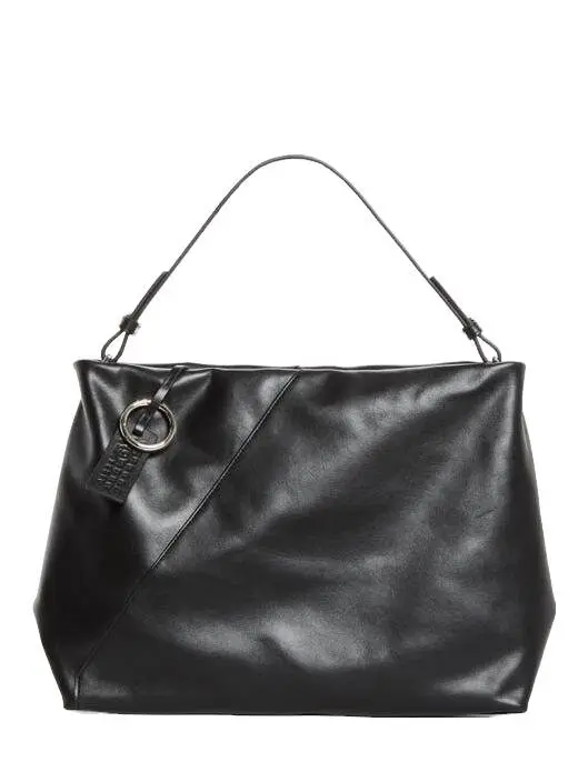 MAISON MARGIELA Folded Leather Shoulder Bag - Black