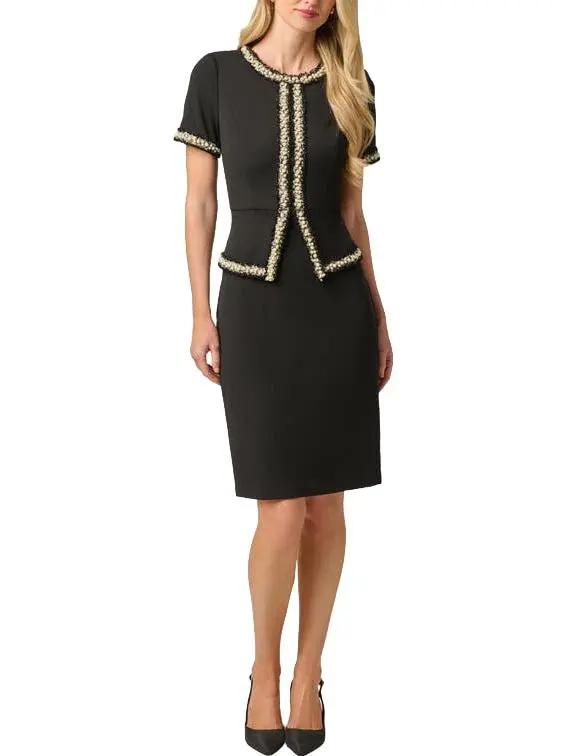 Adrianna Papell Crepe Sheath Dress - Black