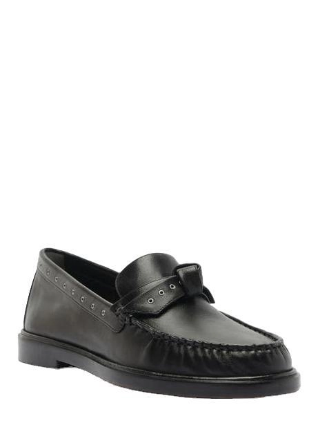 ALEXANDRE BIRMAN Clarita Eyelet Leather Loafer - Black