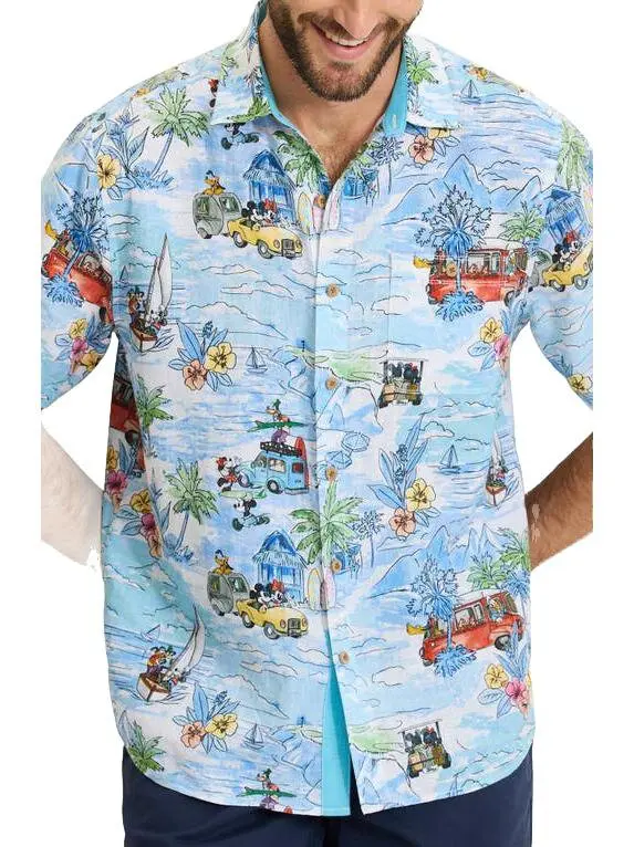 Tommy Bahama Adventurous Ears Linen Button-up Shirt - Seabreeze
