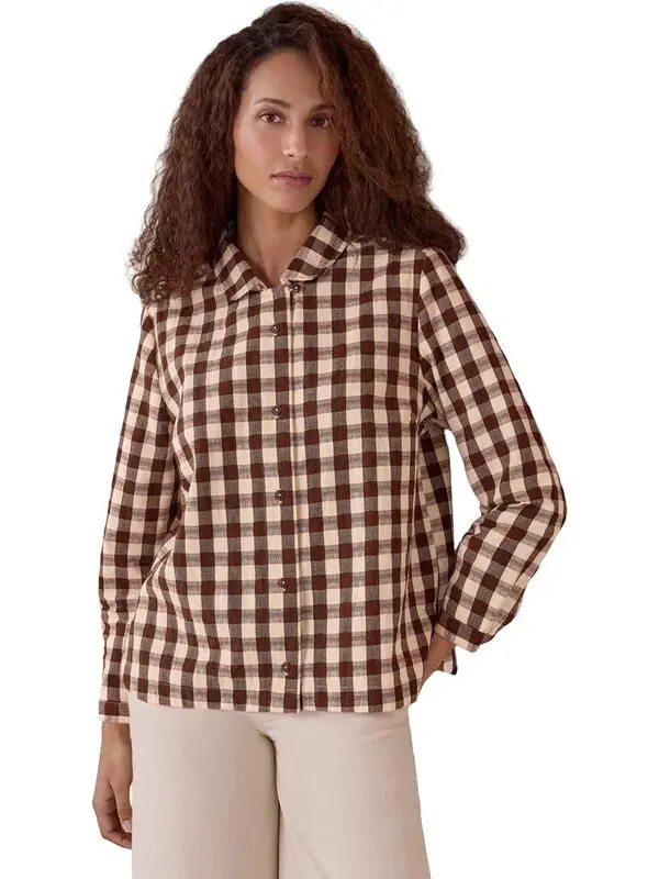 CELTIC & CO. Gingham Button Through Shirt - Chocolate Gingham