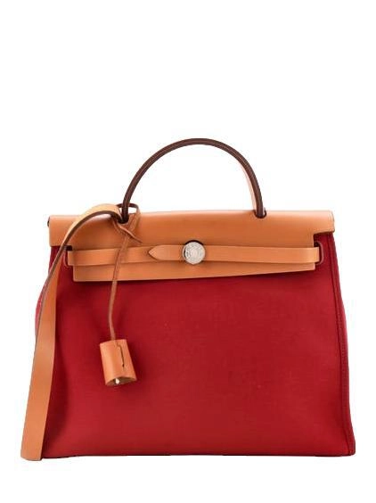 Hermès Herbag Zip Leather And Toile 31 - Red