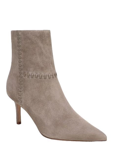 Veronica Beard Lisa Whipstitch Bootie - Bark Suede