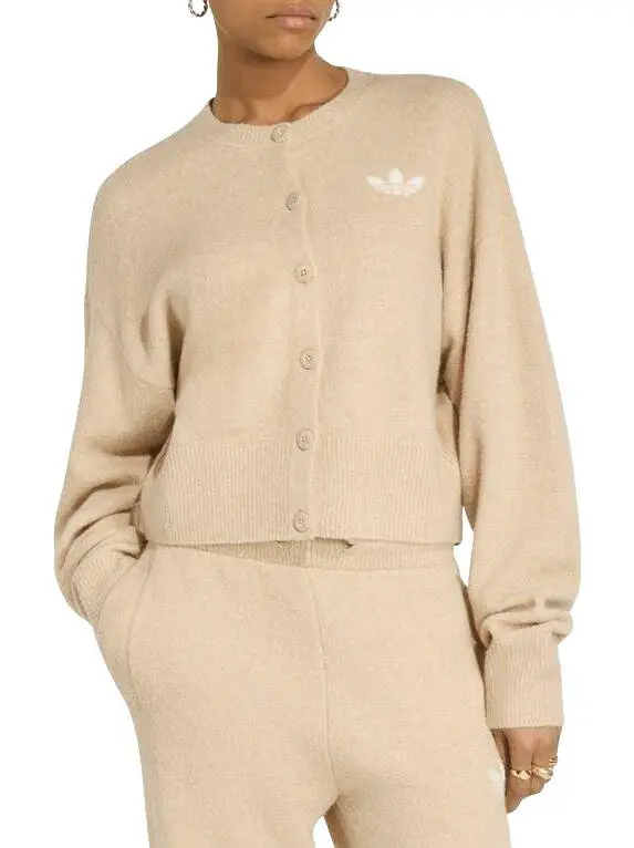 Adidas Essential Cardigan With Trefoil Logo - Khaki Three