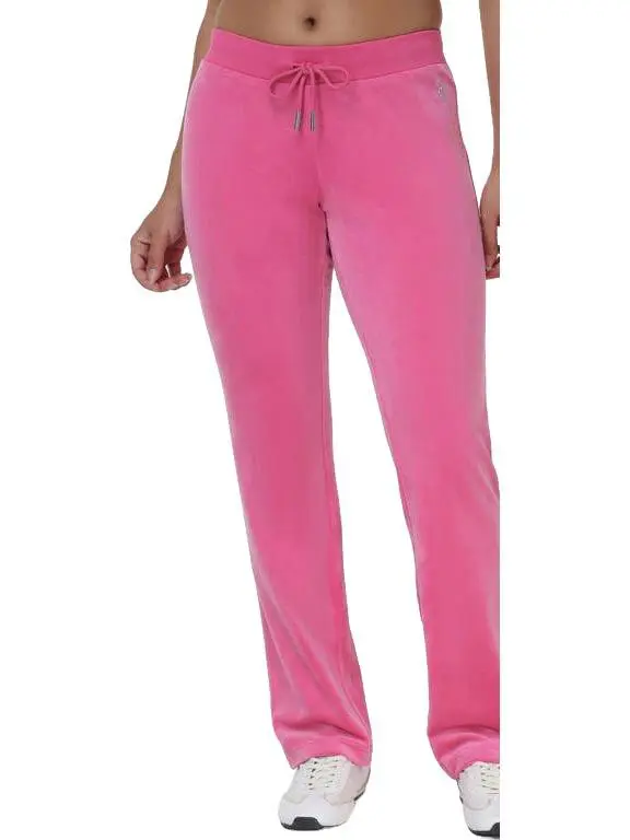 Juicy Couture Rib Waist Velour Track Pants - Bubblegum