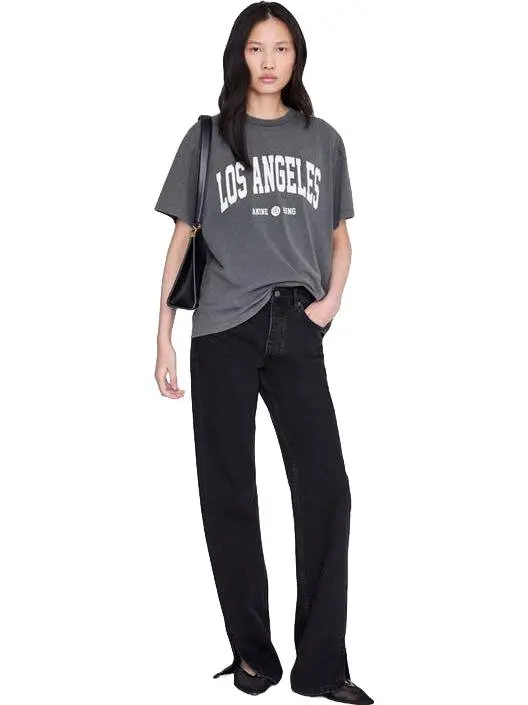 ANINE BING Cade Los Angeles University Tee - Washed Grey