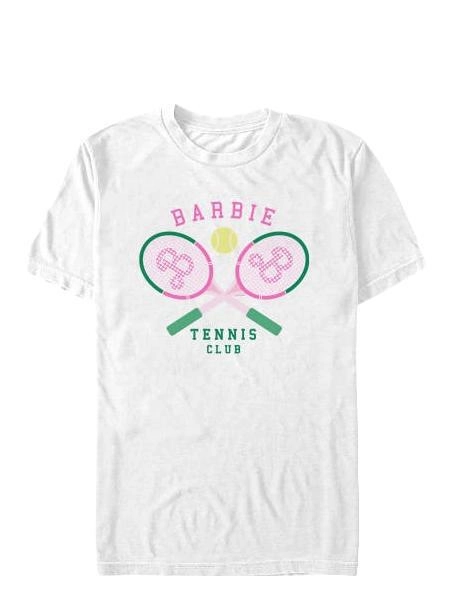 BARBIE Tennis Rackets Club Short Sleeve Graphic T-shirt - White