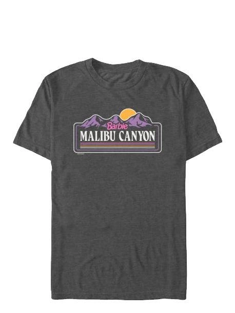 BARBIE Malibu Canyon Sign Short Sleeve Graphic T-shirt - Dark Heather
