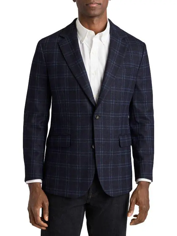 Bonobos Italian Wool Blend Windowpane Blazer - Navy Double Windowpane