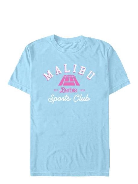 BARBIE Malibu Sports Club Logo Short Sleeve Graphic T-shirt - Light Blue