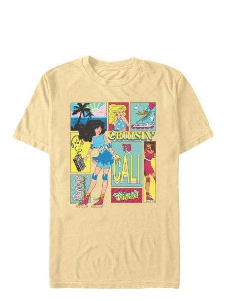 BARBIE Cruisin To Cali Vibes Short Sleeve Graphic T-shirt - Butter