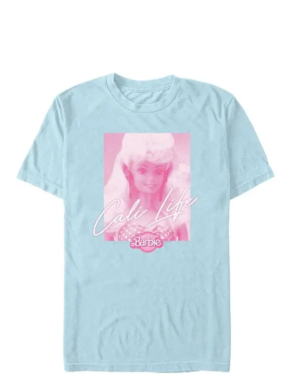 BARBIE Cali Life Pink Portrait Short Sleeve Graphic T-shirt - Chambray