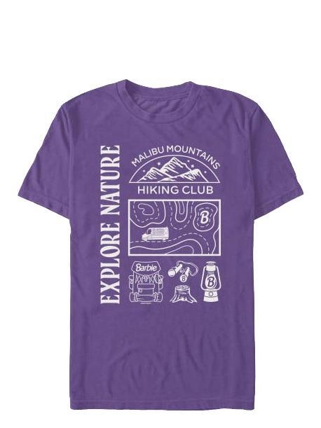 BARBIE Explore Nature And Malibu Mountains Short Sleeve Graphic T-shirt - Purple