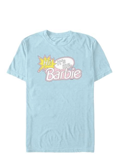 BARBIE Hi It Is Me Quote Short Sleeve Graphic T-shirt - Chambray