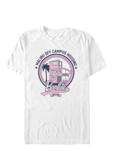 BARBIE Malibu Off Campus Housing Short Sleeve Graphic T-shirt - White