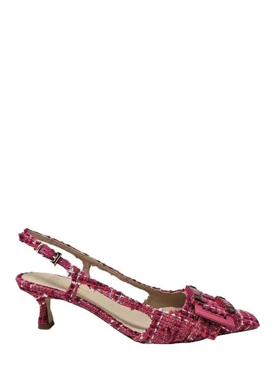 MADISON MAISON Crystal-embellished Buckle Slingback Pumps - Cherry
