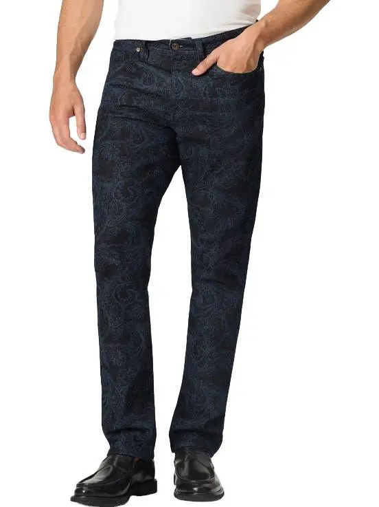Robert Graham Barnton Paisley Jacquard Straight Leg Jeans - Indigo
