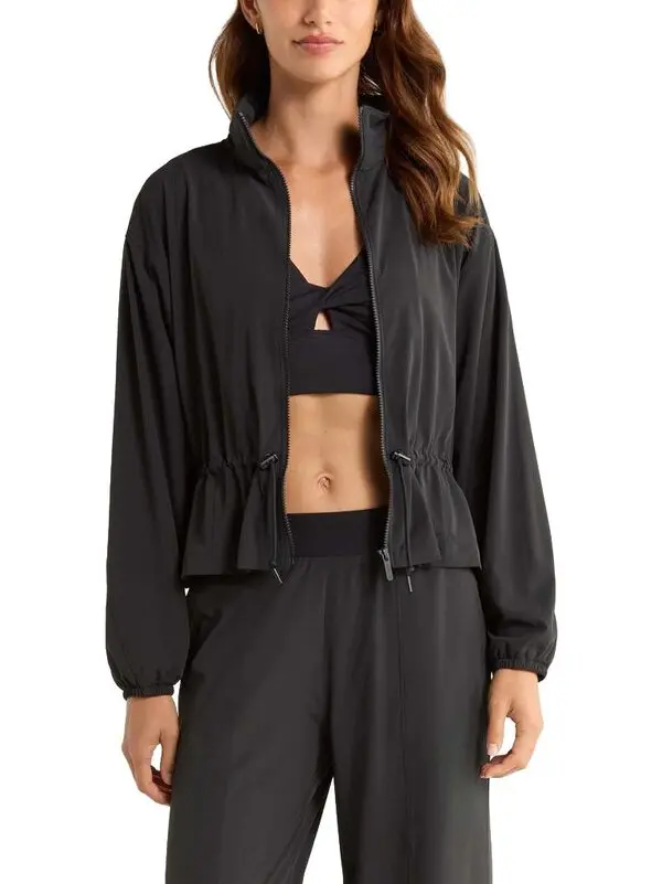 Zella Atlas Jacket With Hidden Hood - Black