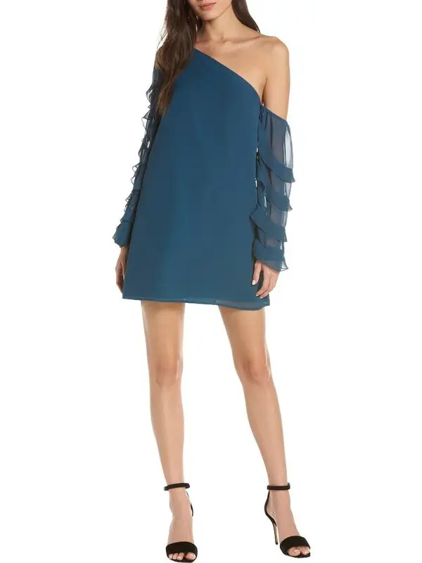 Ali & Jay Love The Way I Look Tonight One-shoulder Minidress - Teal