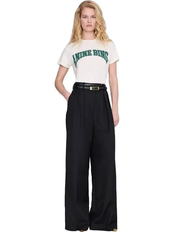 ANINE BING Shelley Cropped Baby Tee - Ecru