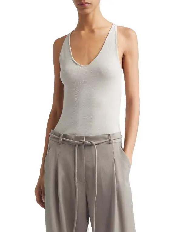 ST. AGNI Merino Wool Scoop Cami - Soft Ash