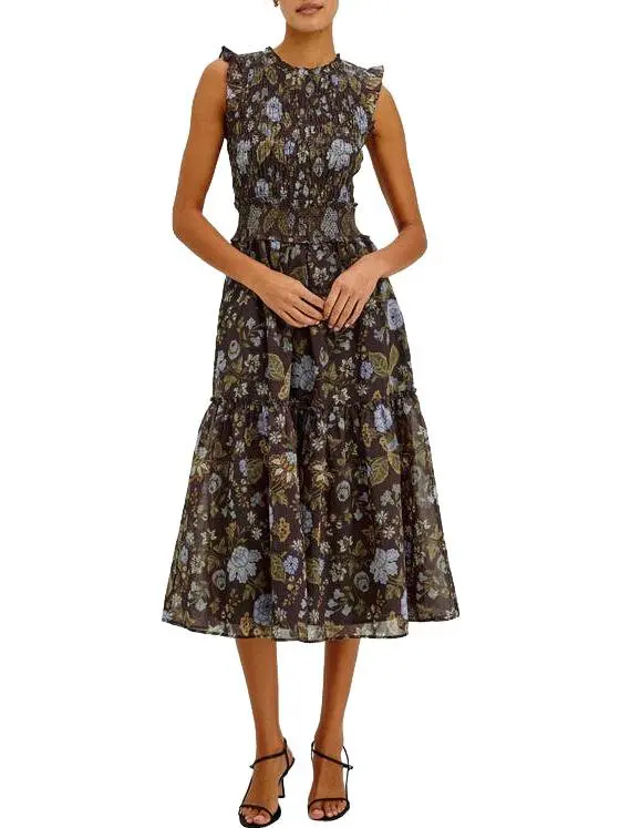 Rails Vivier Floral Smocked Sleeveless Dress - Willow