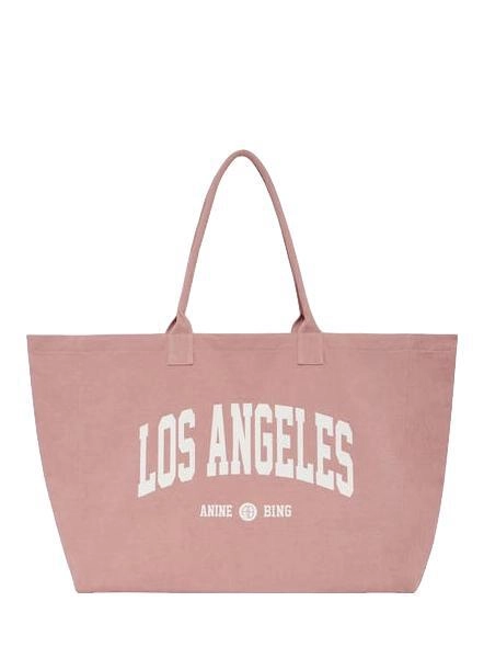 ANINE BING Leo Los Angeles University Canvas Tote - Earth Red