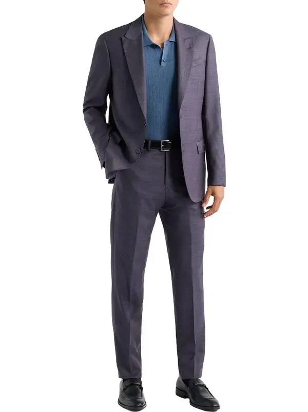 Emporio Armani G-line Purple Mélange Peak Lapel Virgin Wool Suit - Medium Purple