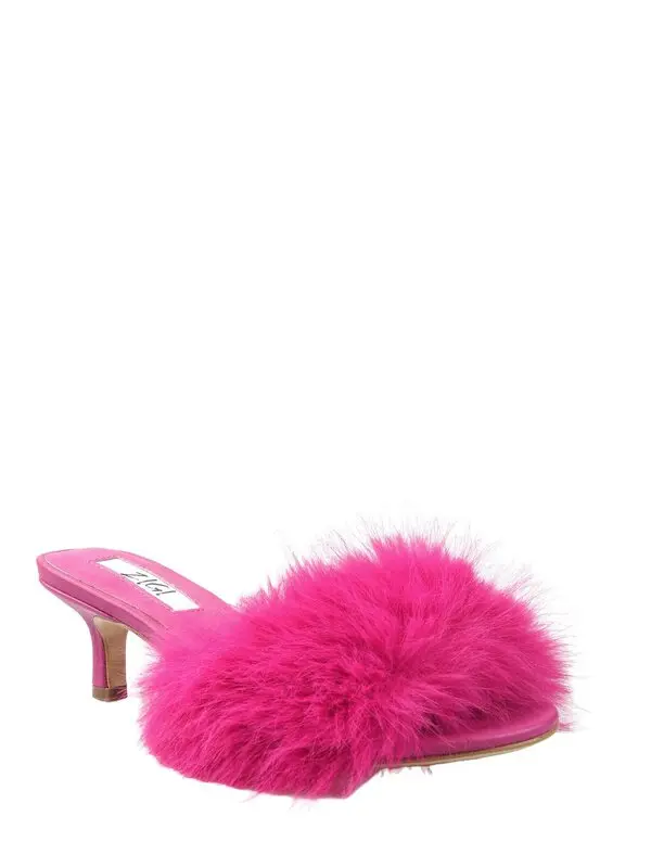 ZIGI Faux Fur Kitten Heel Sandal - Fuchsia