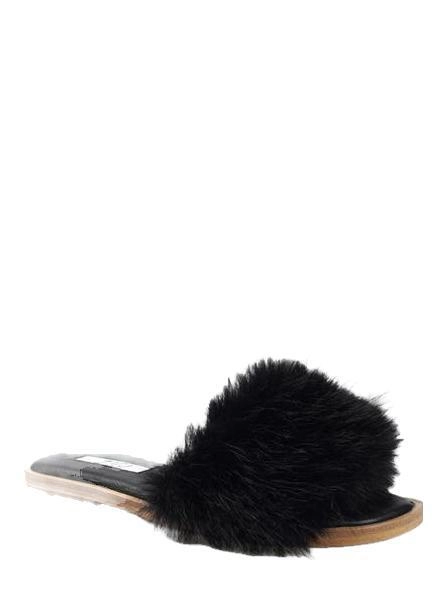 ZIGI Faux Fur Slide Sandal - Black
