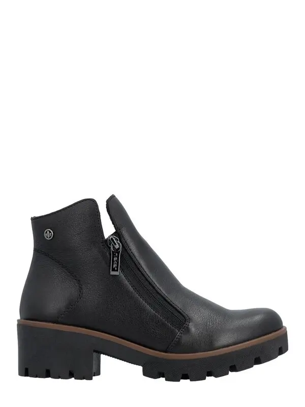 RIEKER Amalia 54 Leather Bootie - Schwarz