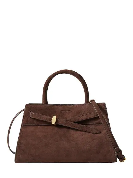 Veronica Beard Dash Suede Handbag - Espresso