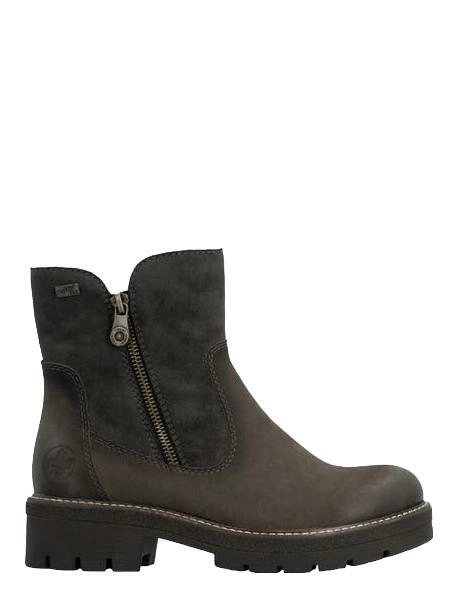 RIEKER Sabrina 51 Leather Bootie - Smoke/anthrazit