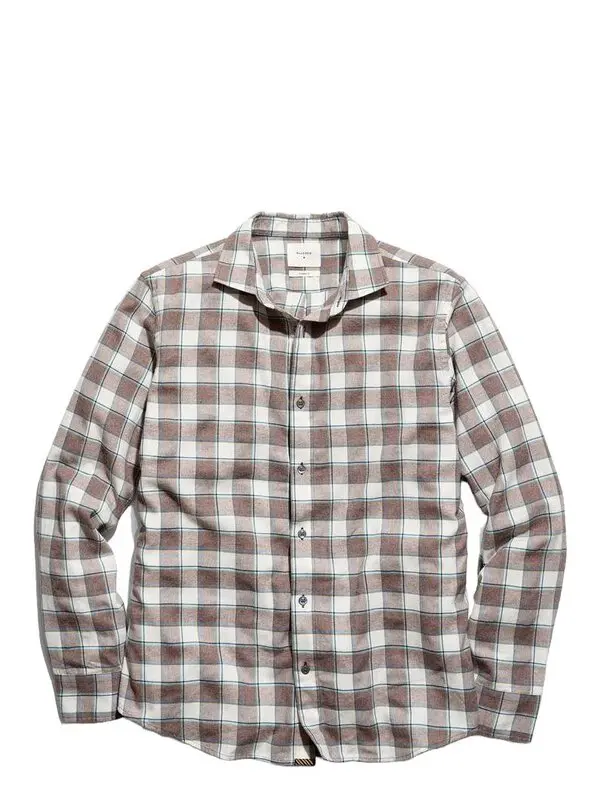 Billy Reid Check Melange Sport Shirt - Brown Multi