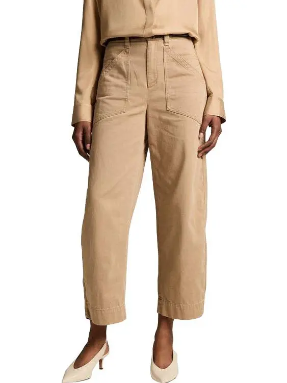 Vince Washed Cotton Mid Rise Utility Pants - Carmello