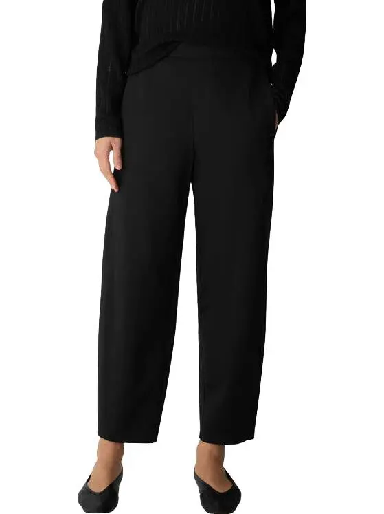 Eileen Fisher Stretch Ankle Lantern Pants - Black
