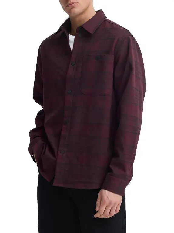 !SOLID Plaid Button-up Shirt - Fudge