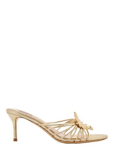 MI/MAI Salome Sun Jewel Heeled Mule Sandals - Gold